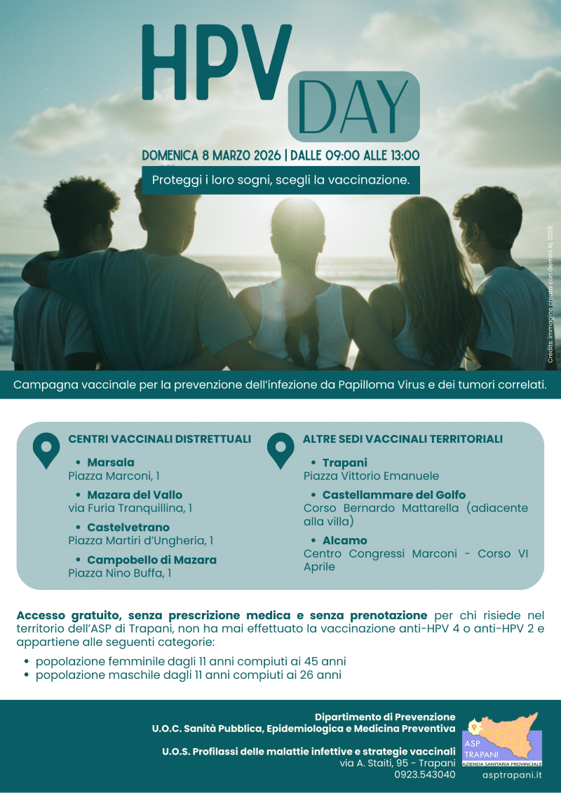 Asp di Trapani, "HPV Day 2026": vaccinazione gratuita contro il ...